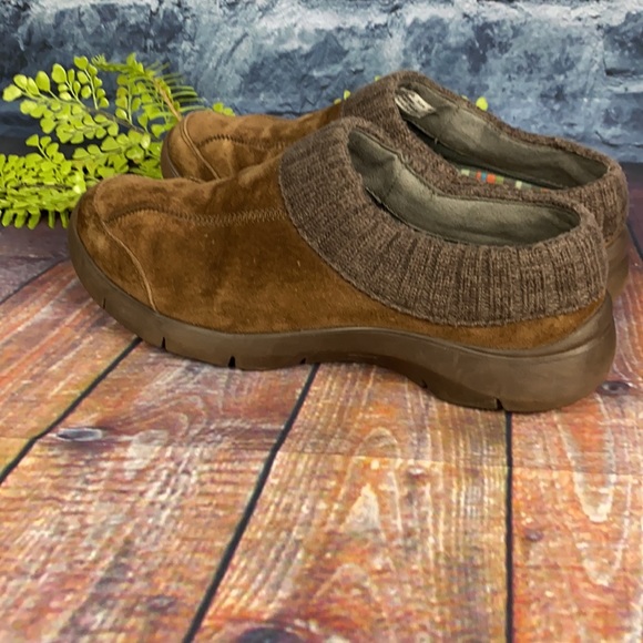 Dansko | Shoes | Dansko Eartha Suede Ribbed Knit Cuff Clogs | Poshmark